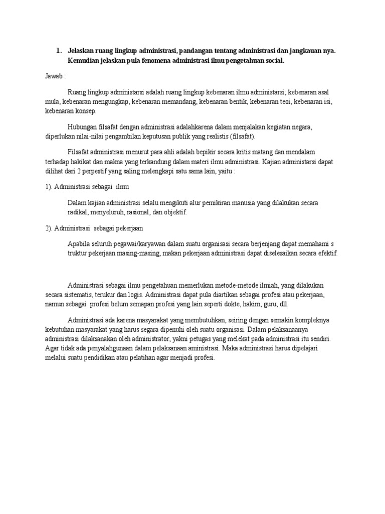 Filsafat Administrasi Tugas 7 | PDF