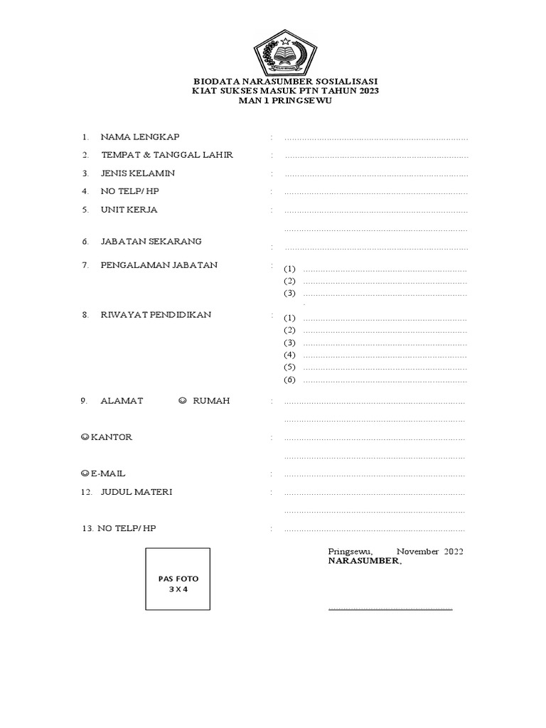 Biodata Narsum | PDF | Seni | Komputer