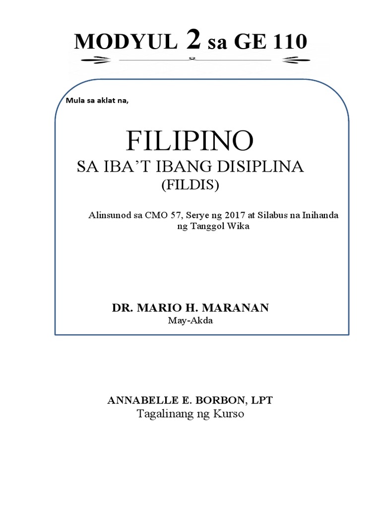 Modyul 2 Fildis Finals | PDF