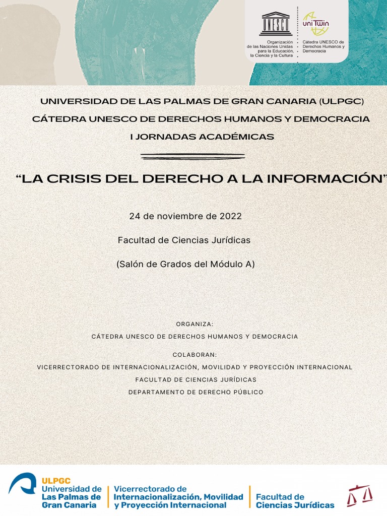 Cartel Jornadas CatedraUNESCO DHyD | PDF
