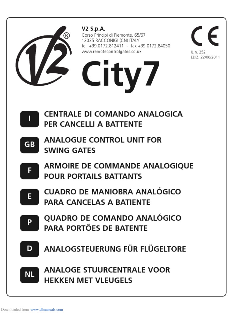 V2 City7 Instruction Manual | PDF