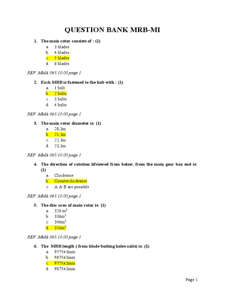 Question Bank MRB Mi | PDF