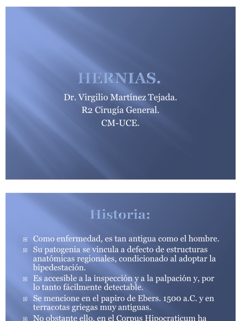 Hernias. Martinez Presentacion | PDF | Enfermedades y trastornos | Medicina
