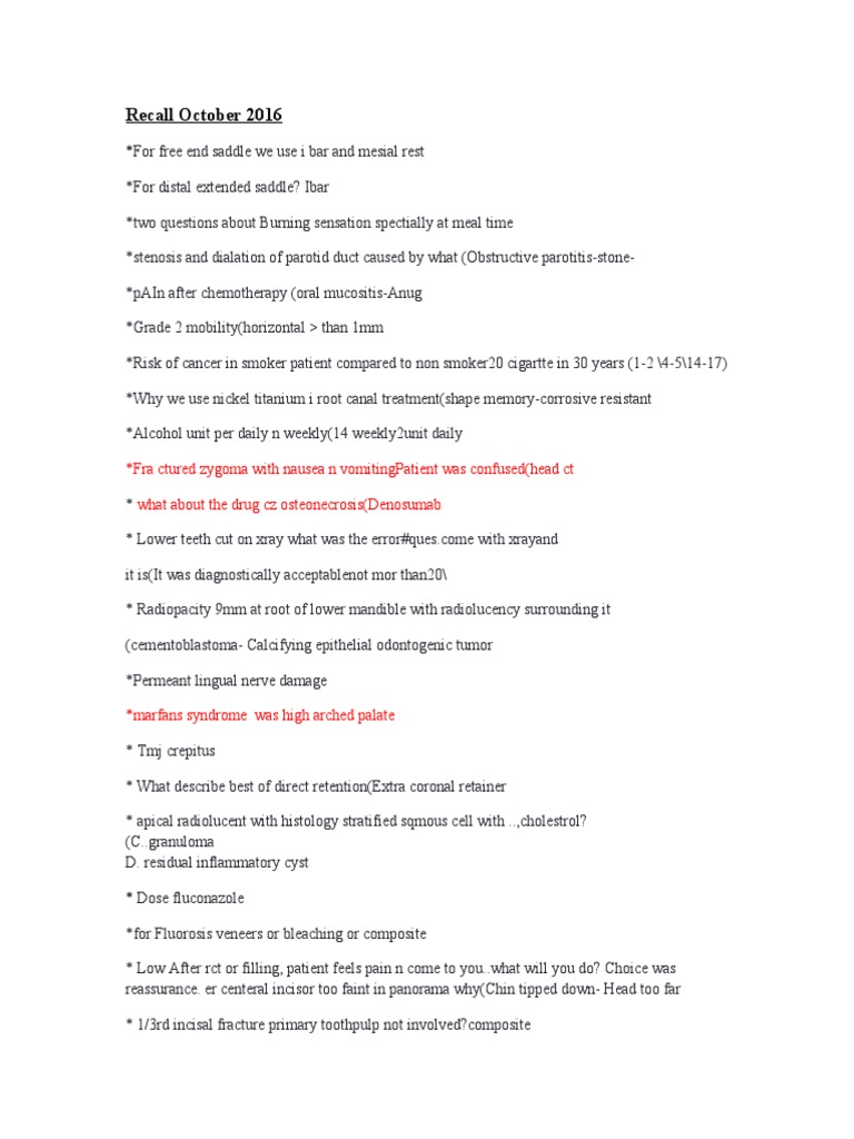 Mfds Recalls October 2016 Done | PDF