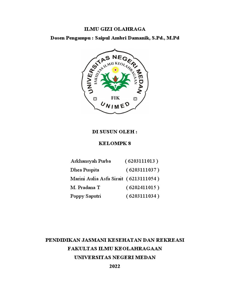Menu Gizi Seimbang untuk Atlet Olahraga | PDF
