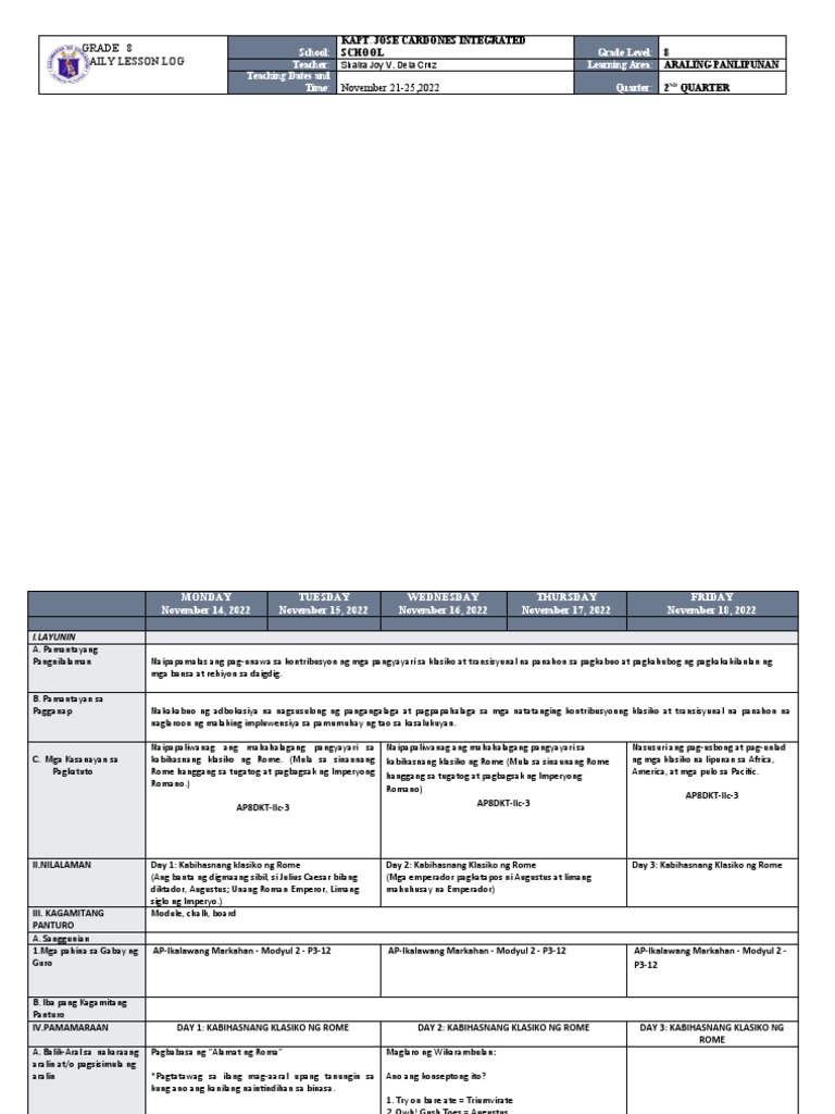 DLL AP 8 Q2 Week 3 | PDF