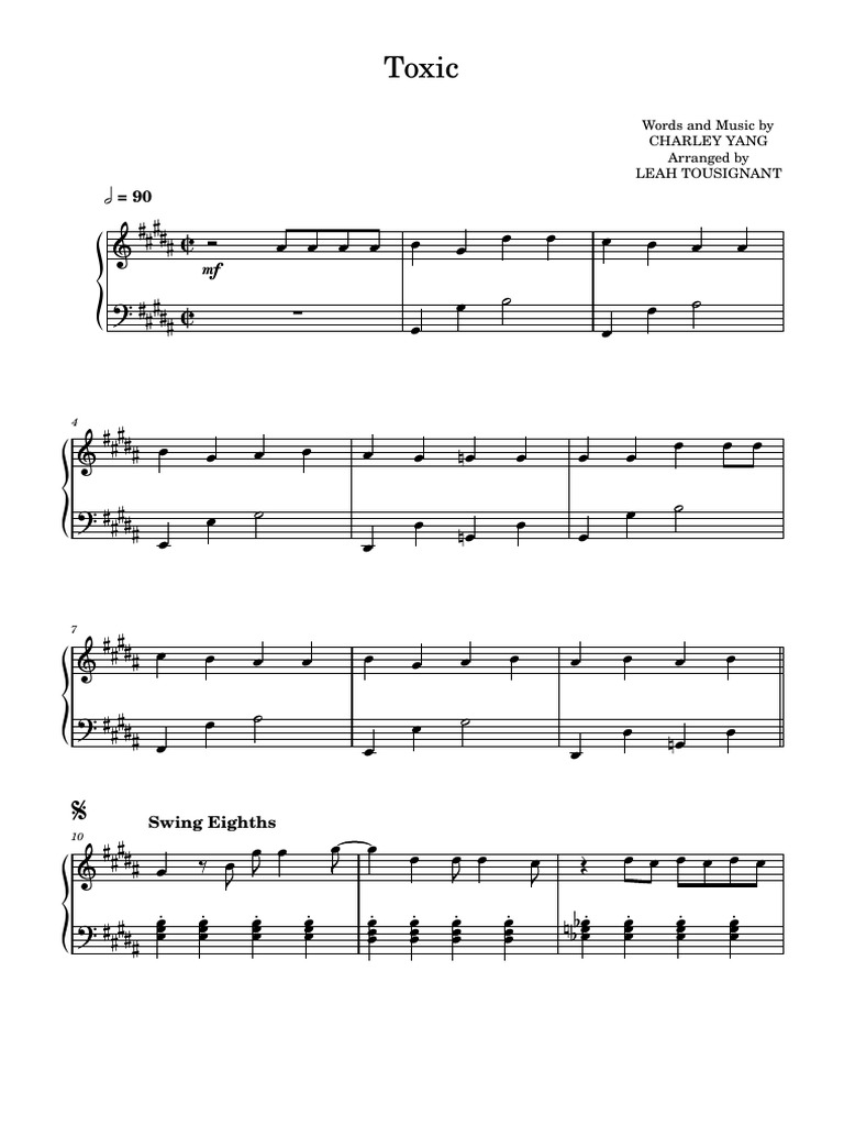 BoyWithUke: Toxic Sheet Music | PDF