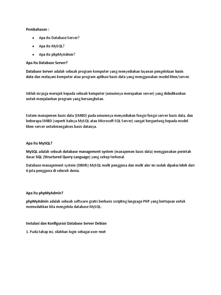 Database Server | PDF | Komputer Database Server | PDF | Komputer