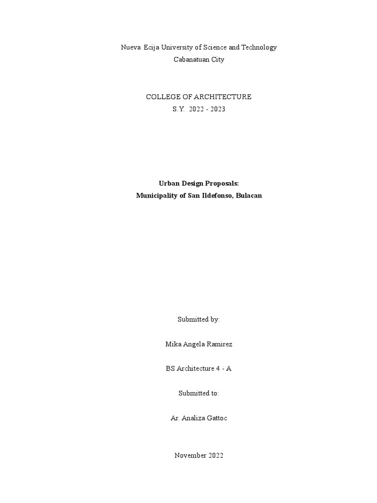 Urban Design Proposals: San Ildefonso, Bulacan | PDF