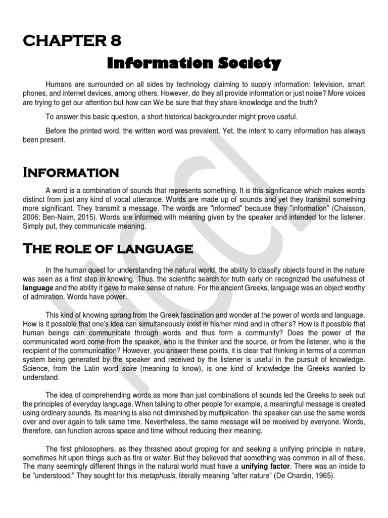 Chapter 8 | PDF | Science | Information