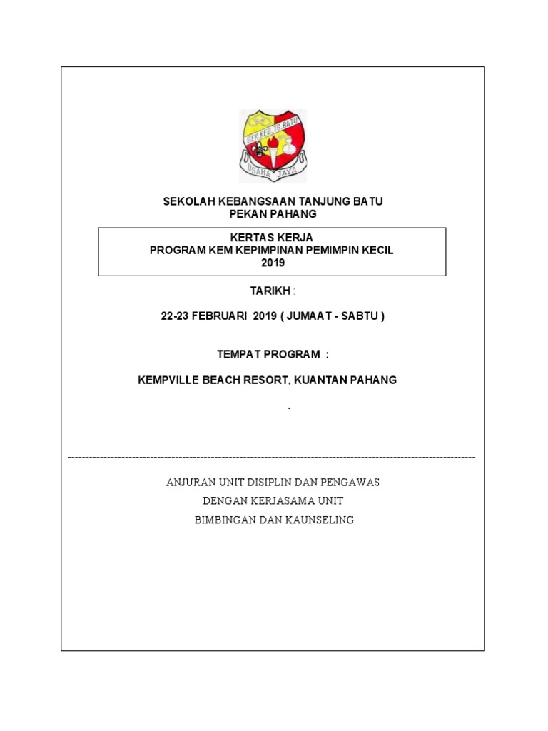 Cover Kertas Kerja Kem Kepimpinan 2019 | PDF