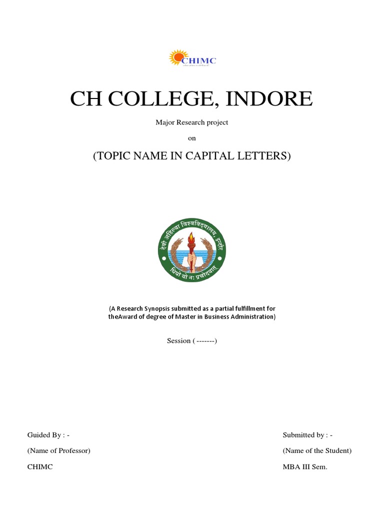 CH College MRP Outlines Prescribed by DAVV | PDF | Master Of Business Administration | Science