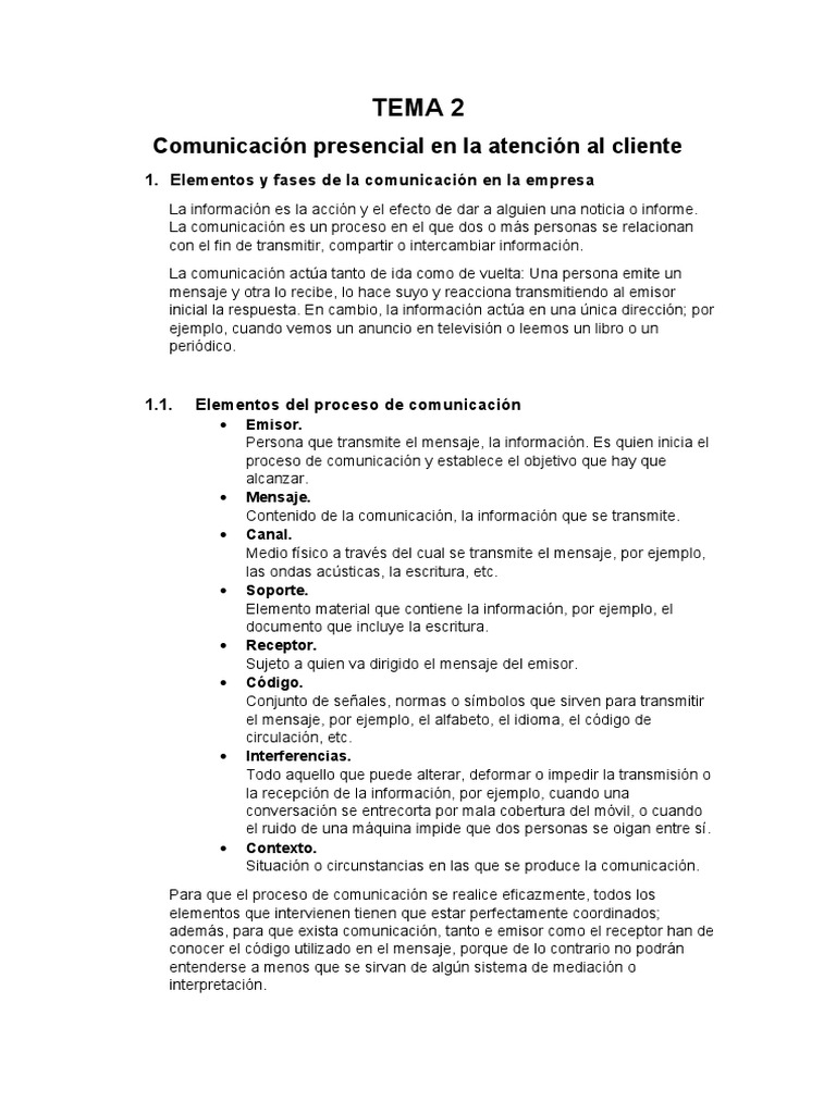 Sac Tema 2 | PDF | Comunicación | Comunicación humana