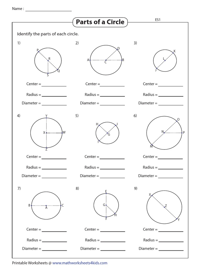 Identifying the Parts of Circles: A Visual Guide to Centers, Radii, and ...