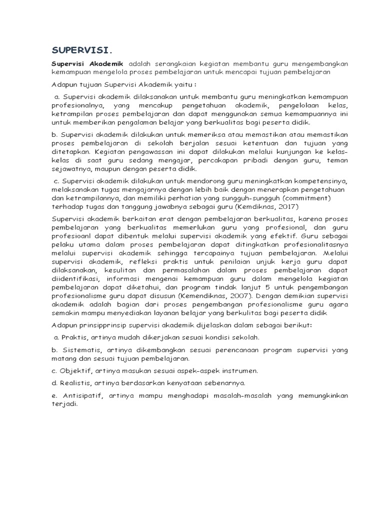 SUPERVISI Akademik | PDF