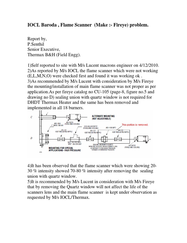 IOCL Baroda - Flame Scanner | PDF
