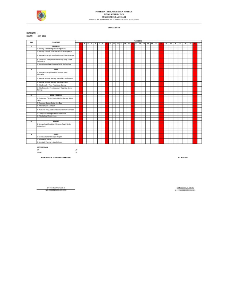 Checklist 5r 3 | PDF