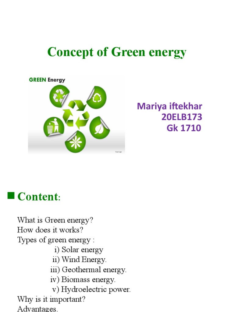 Concept of Green Energy by Mariya Iftekhar - WPS Office | PDF ...