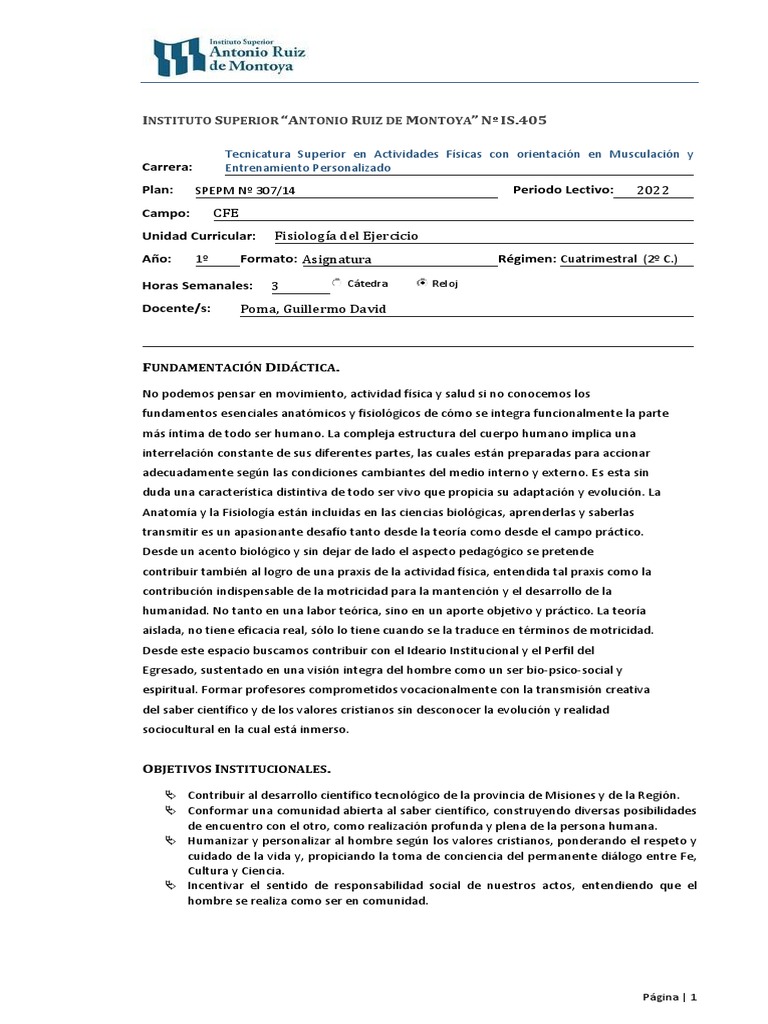 2022 - 1 - Tec. Sup. Act. Físicas-307-14 SPEPM - Fisiología Del ...