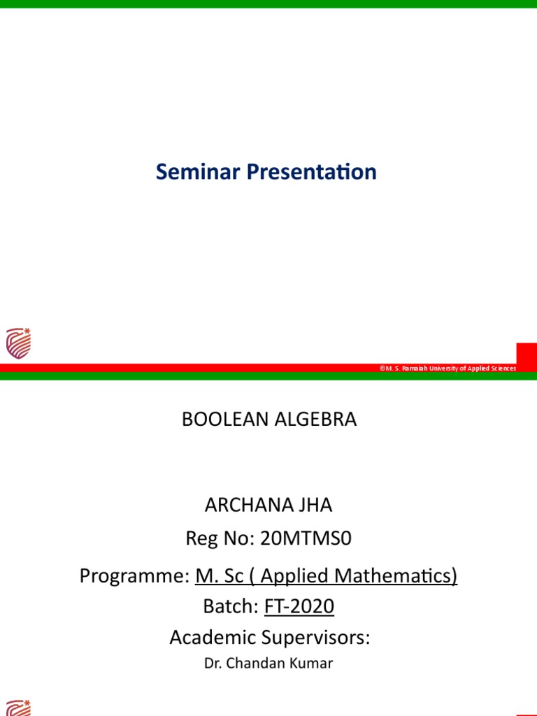 Ar Boolean Algebra Seminar | PDF | Boolean Algebra | Teaching Mathematics