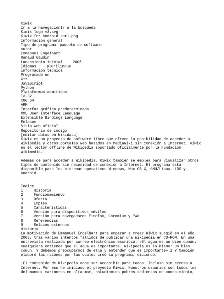 Kiwix: Wikipedia Offline y Más | PDF | Desarrollo de software ...