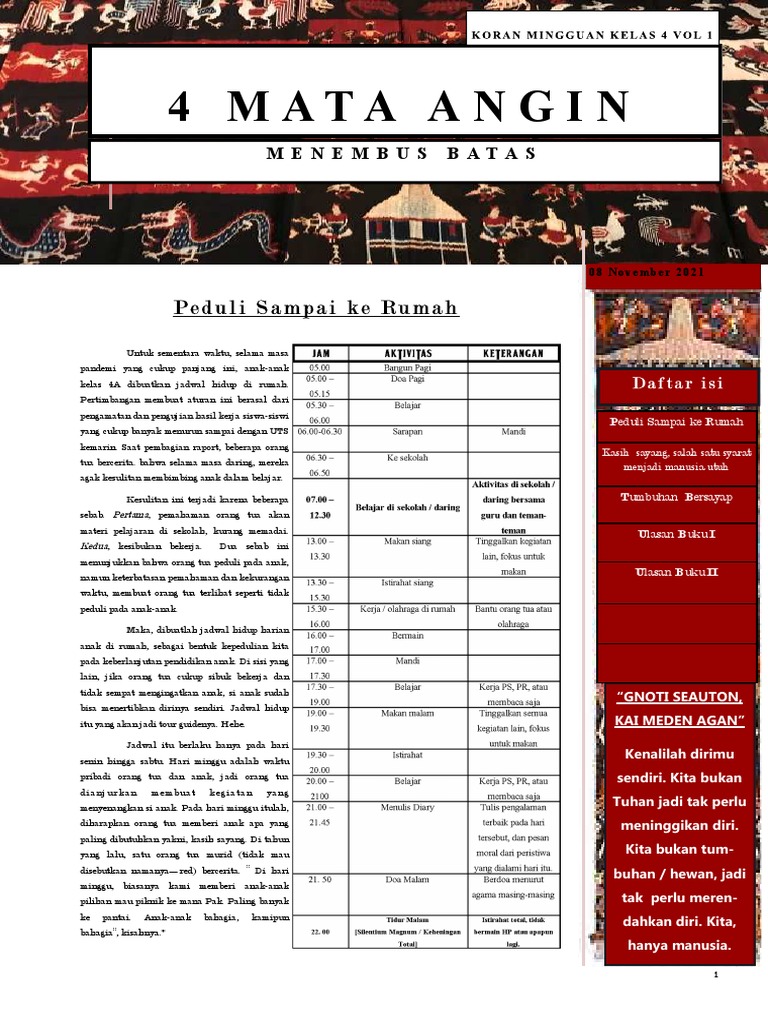 Koran Anak Kelas 4: Peduli Pendidikan | PDF | Pengembangan Diri ...