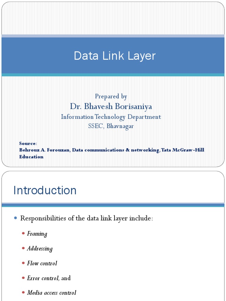 Data Link Layer 2021 Bkb Pdf