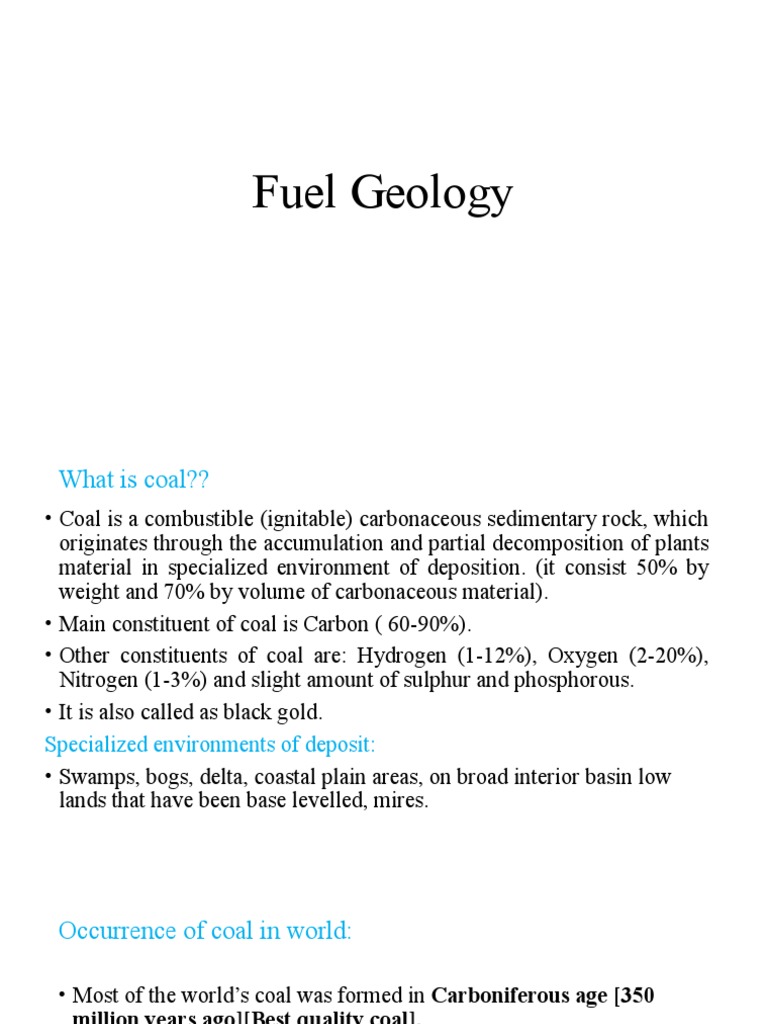 Fuel Geology | PDF | Coal | Bituminous Coal