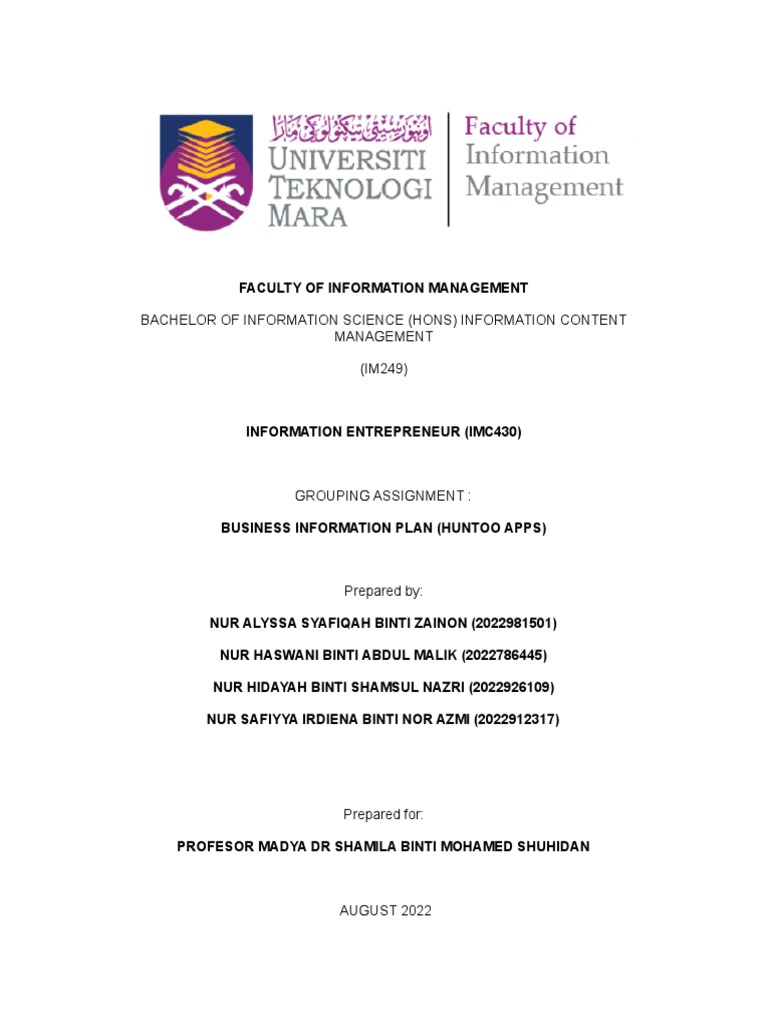 Imc430 - Information Entrepreneur | PDF | Mobile App | Market Segmentation