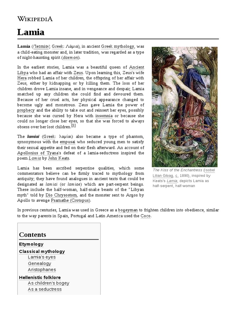 Lamia | PDF | History | Young Adult