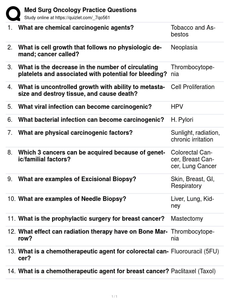 Med Surg Oncology 3 | PDF