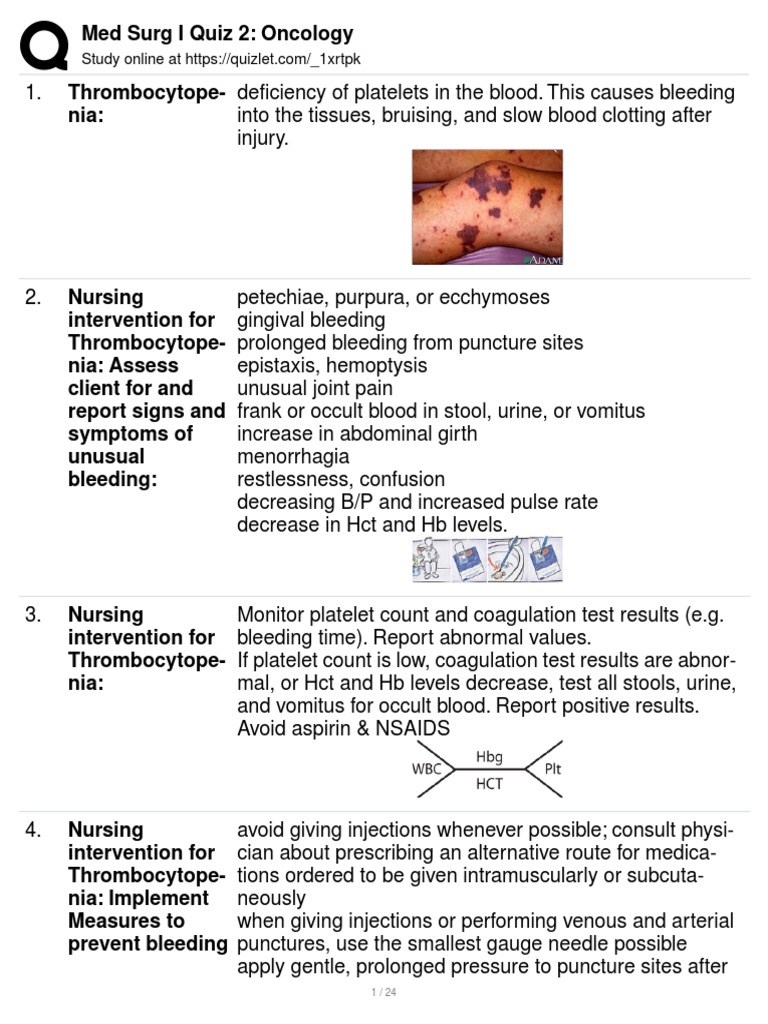 Med Surg I Quiz 2 Oncology | PDF