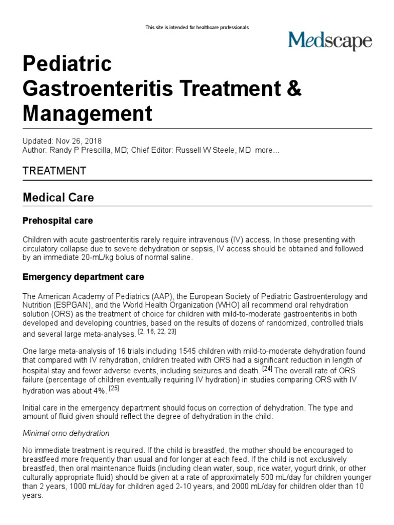 Pediatric Gastroenteritis Treatment & Management - Medical Care ...