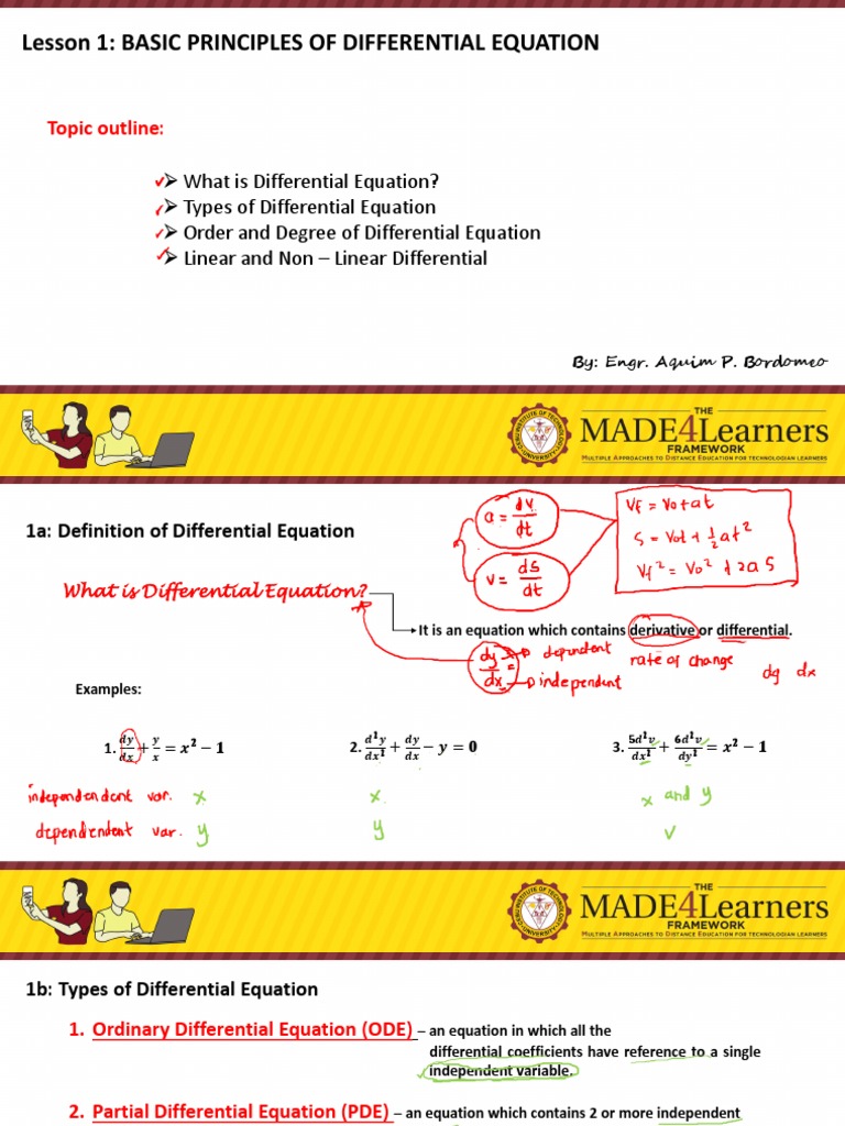 Lesson 1a | Download Free PDF | Equations | Differential Equations