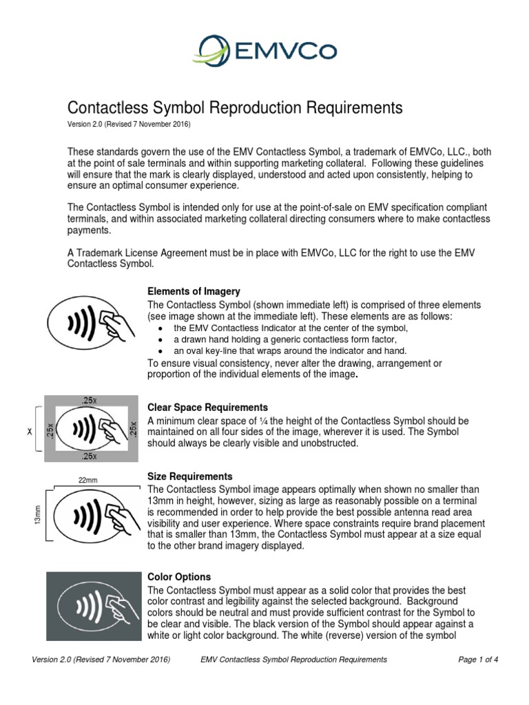 8.4.4 EMVCo Contactless SYMBOL Reproduction Requirements | PDF | Emv ...