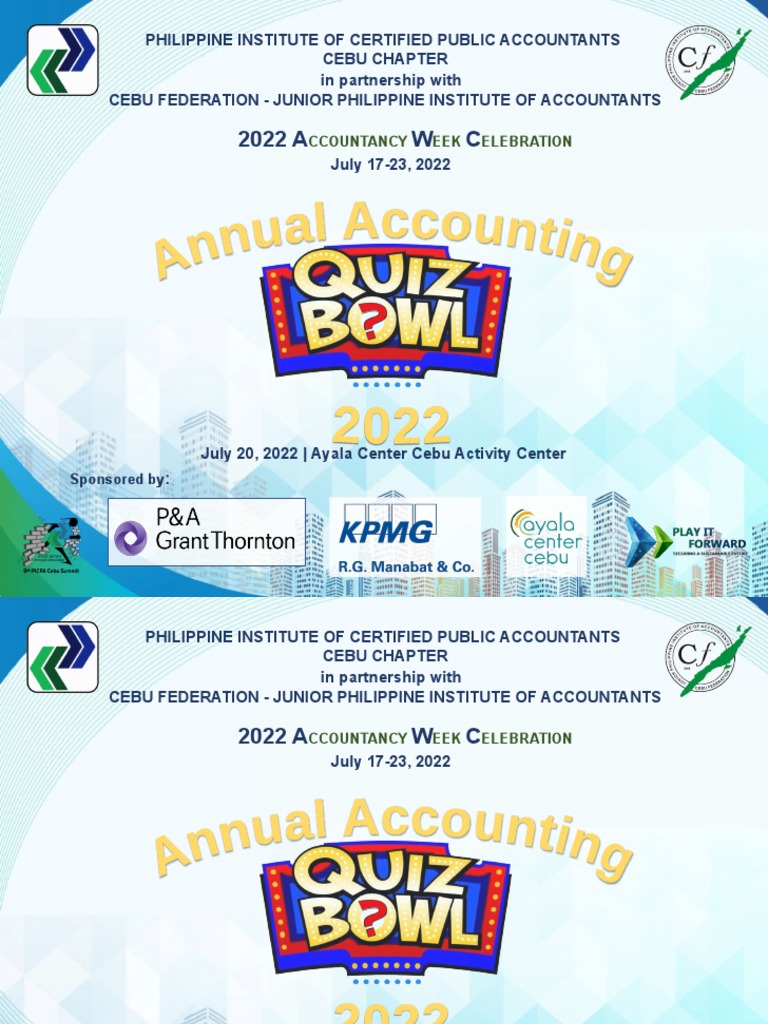 Accountancy Week Calendar 2023 Quizbowl 9x7 Show | PDF