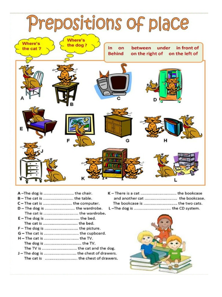 Prepositions of Place A2 | PDF