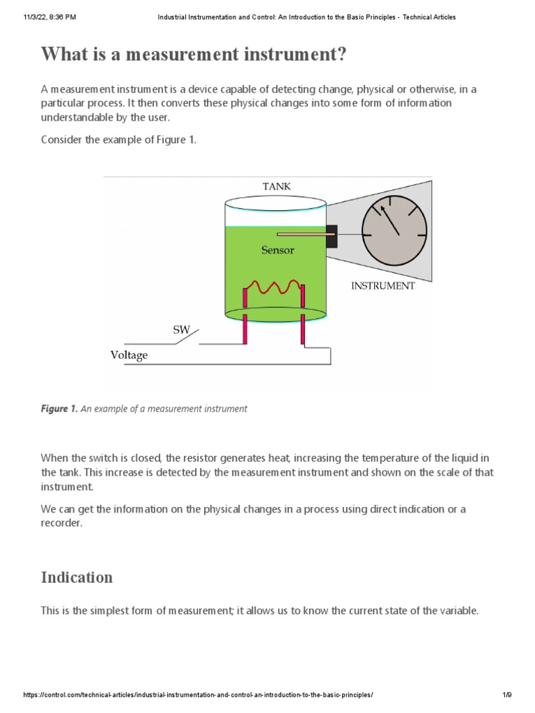 Industrial Instrumentation and Control - An Introduction To The Basic Principles - 1 | PDF ...
