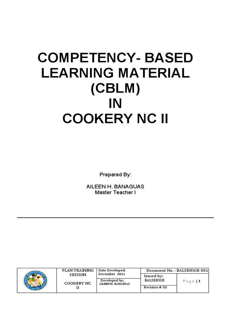 CBLM in Cookery - Prepare Desserts2 | PDF