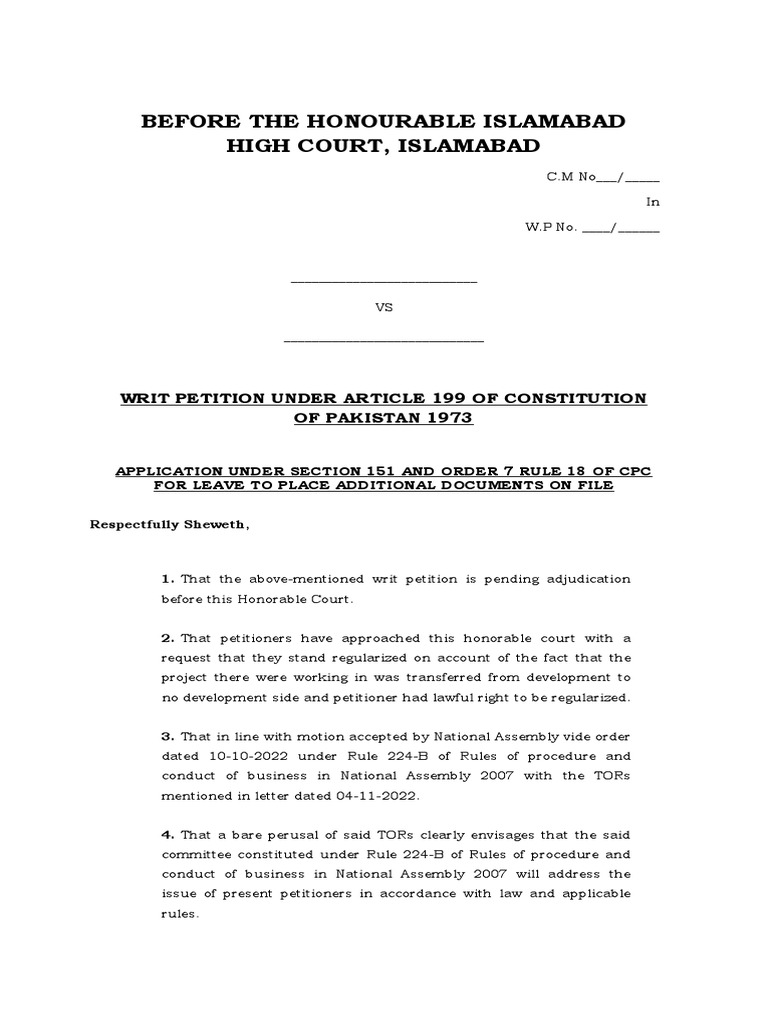 Application to File Additional Documents | PDF | Affidavit ...