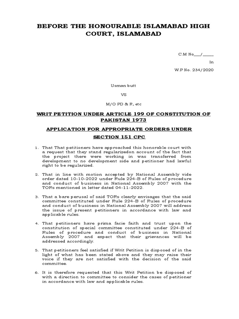 CM For Appropriate Order | PDF | Affidavit | Writ