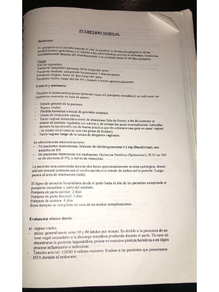 Puerpera de Parto Normal | PDF