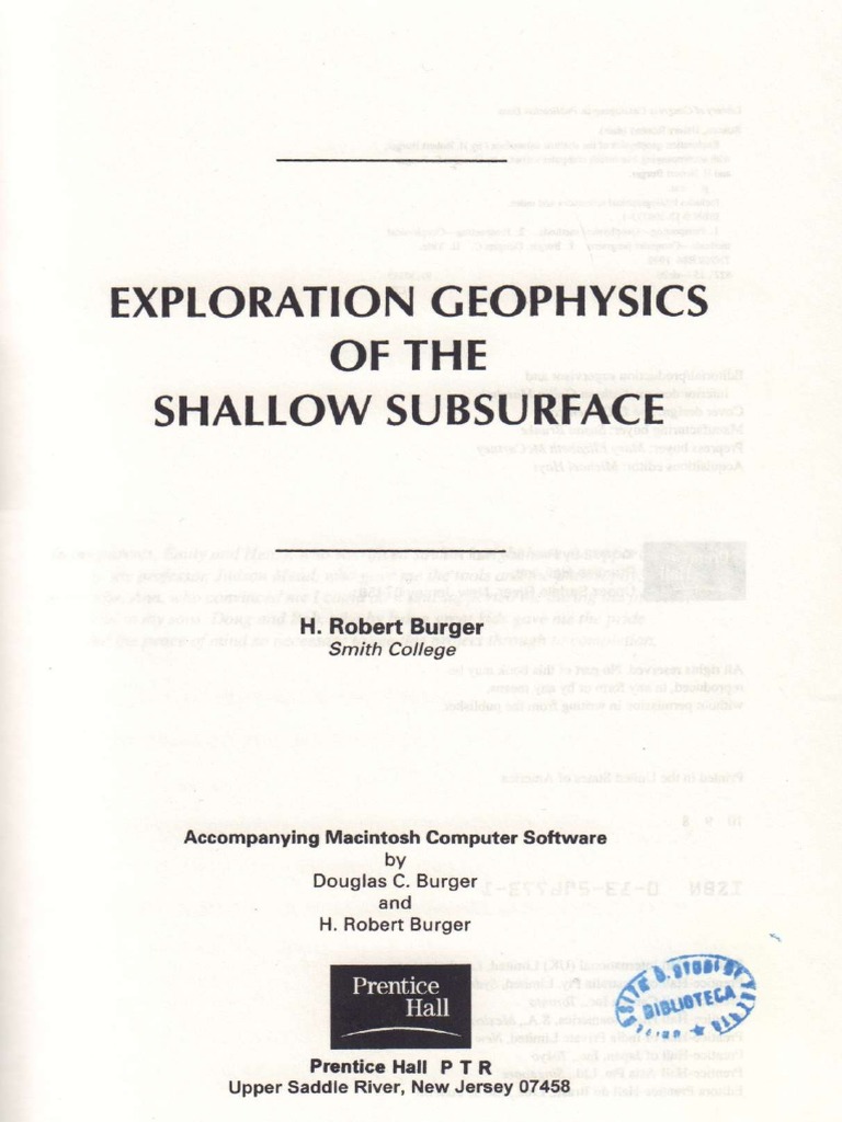 Exploration Geophysics of The Shallow Subsurface | PDF | Teaching ...