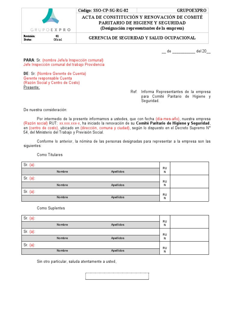 Acta de Designacion de Representantes de La Empresa | PDF | Gobierno