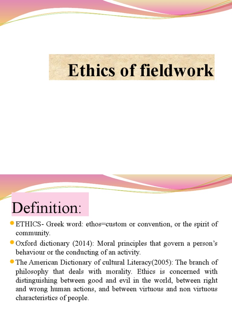 Ethics of Fieldwork | PDF
