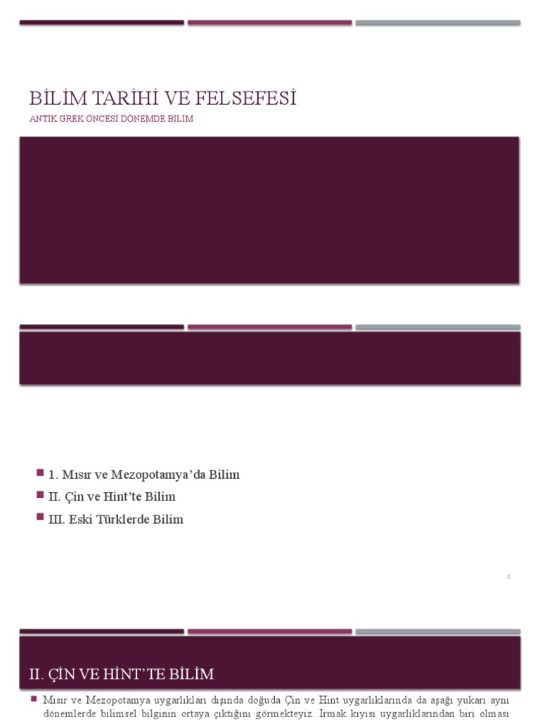 Antik Grek Ã Ncesi DÃ Nemde Bilim | PDF