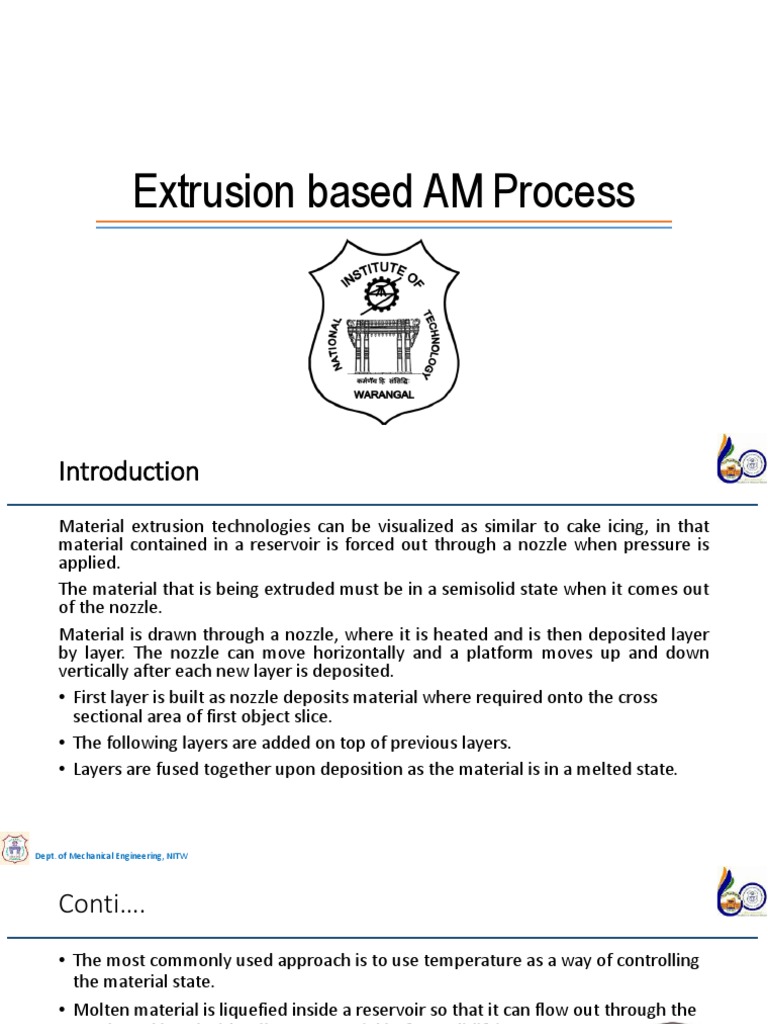 Extrusion Based AM | PDF | Extrusion | Process Engineering