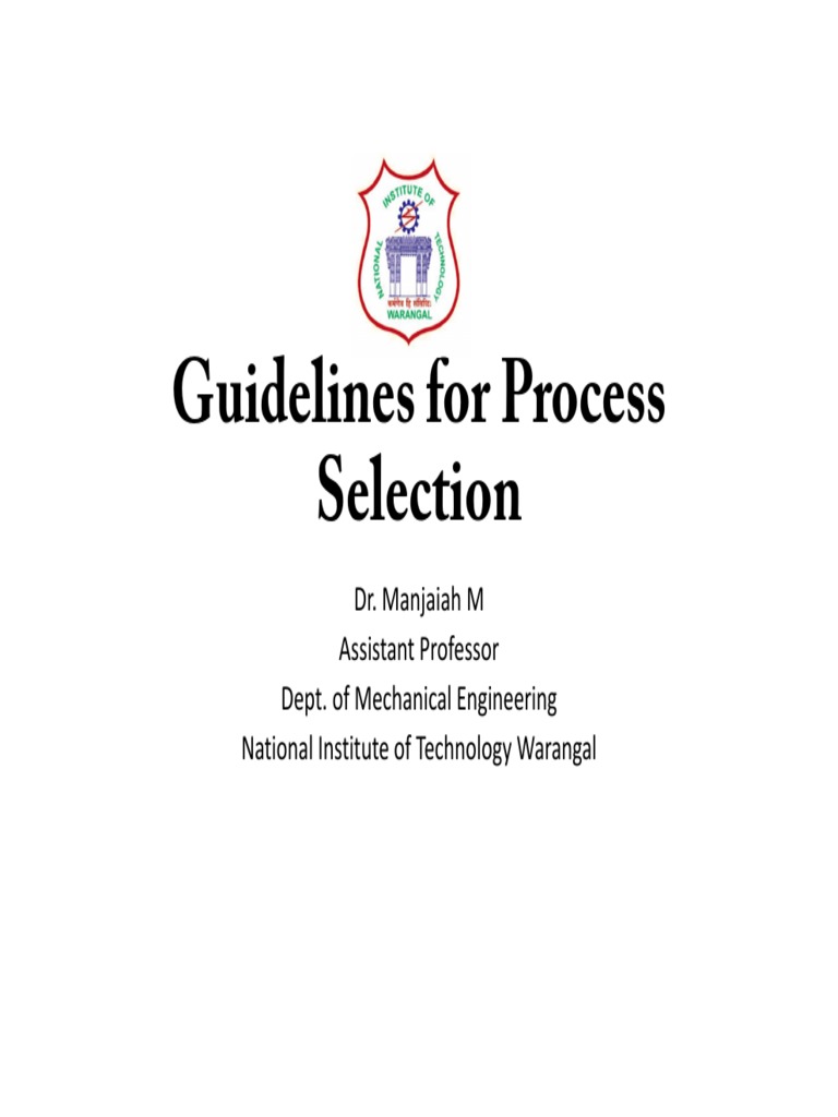 Guidelines For Process Selection | PDF