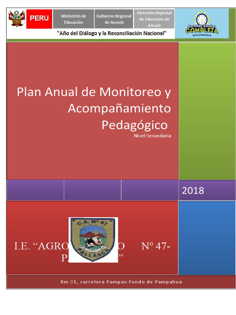 Plan de Monitoreo y Acompanamiento Pedagogico 2018 | PDF | Método de enseñanza | Evaluación