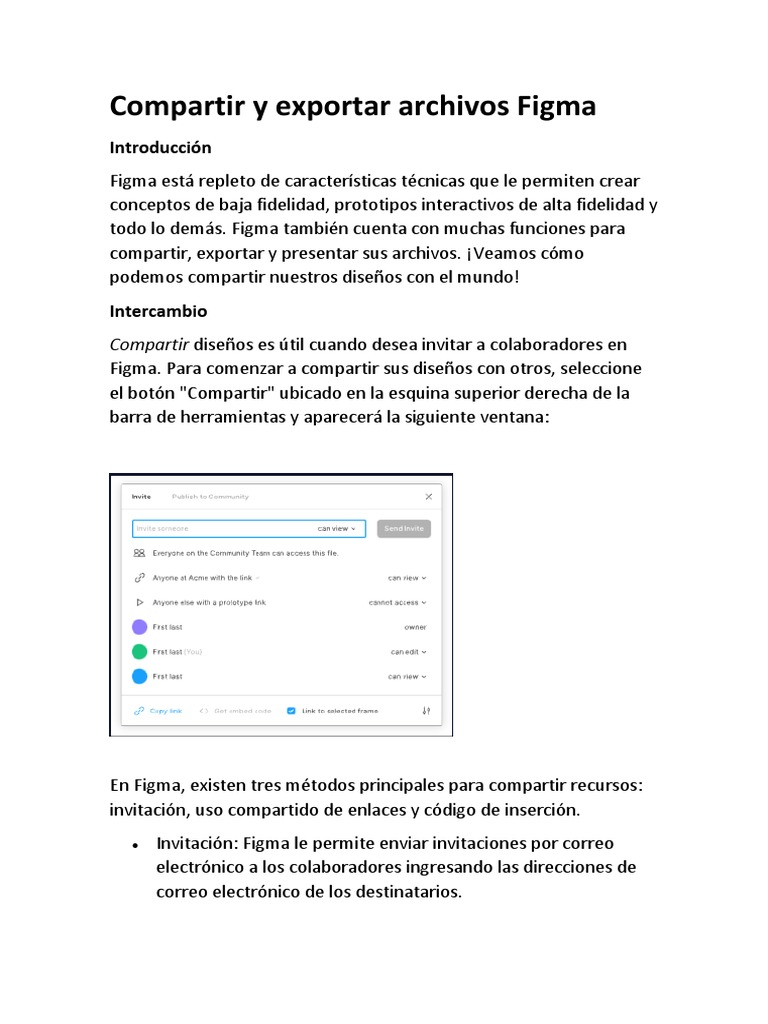 Compartir y Exportar Archivos Figma | PDF | Ventana (informática ...